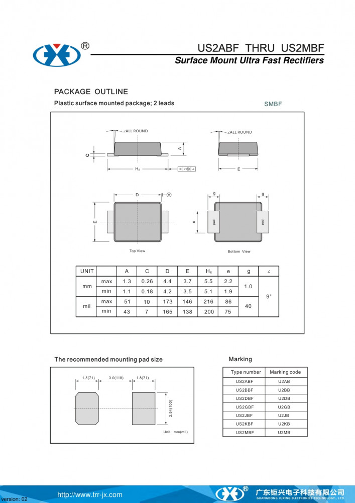 US2MBF datasheet page 3