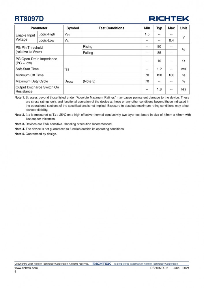 RT8097D datasheet page 6