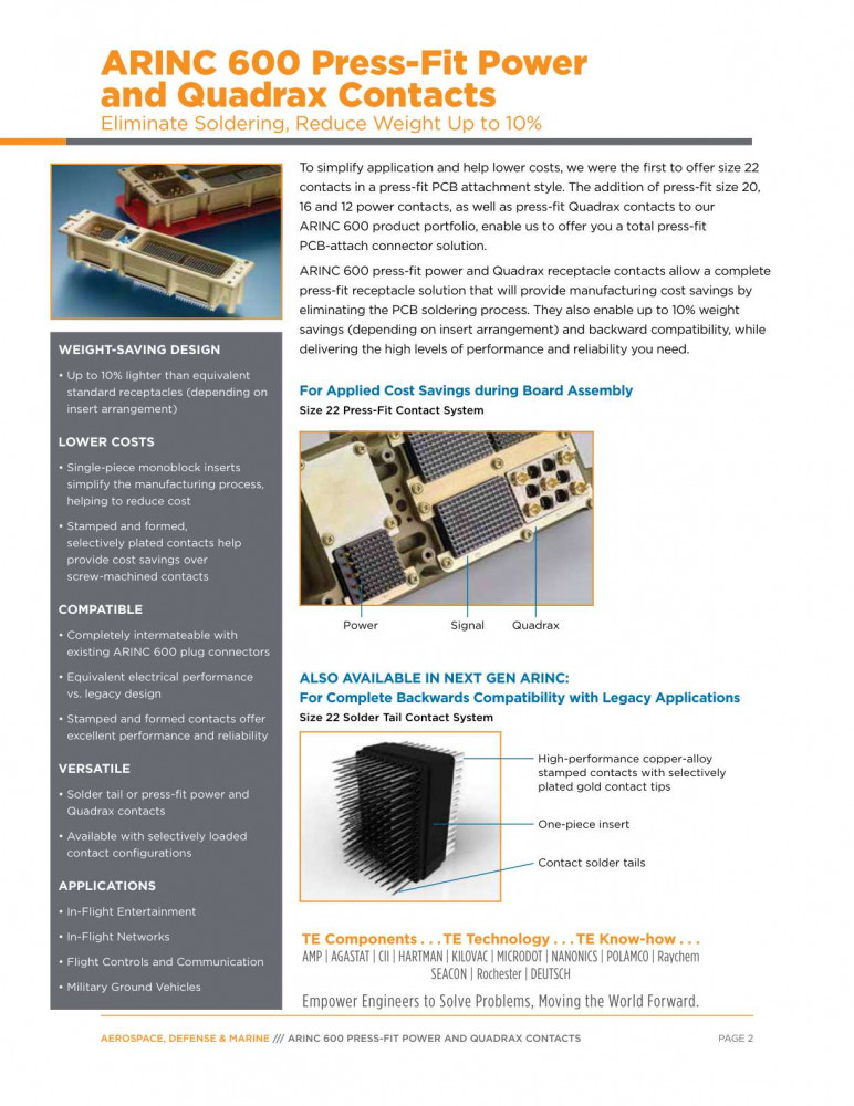 TE Connectivity ARINC 600 technical document page 2