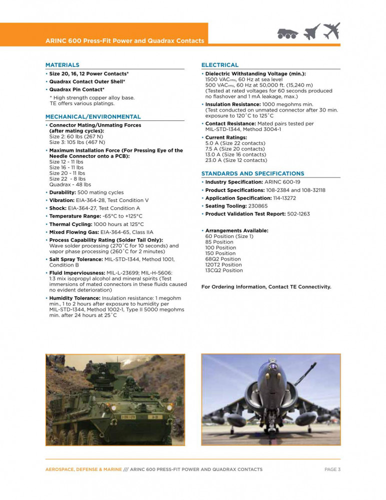 TE Connectivity ARINC 600 technical document page 3