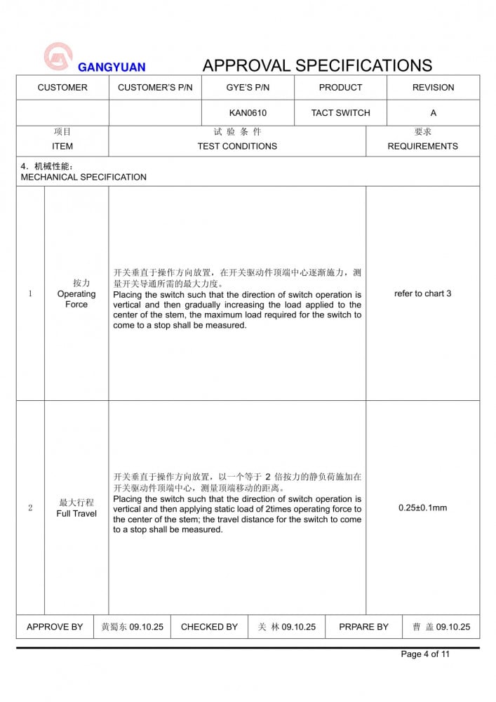 KAN0610 approval specification page 5