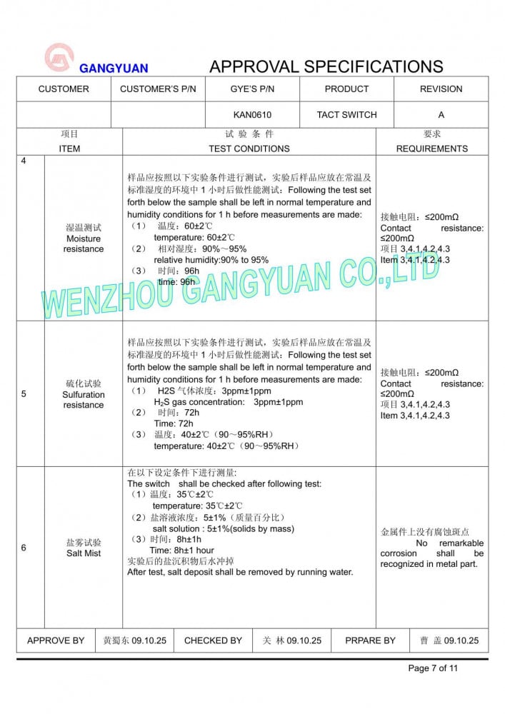 KAN0610 approval specification page 8