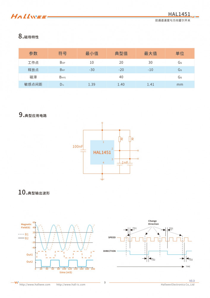 HAL1451SO6 datasheet page 3