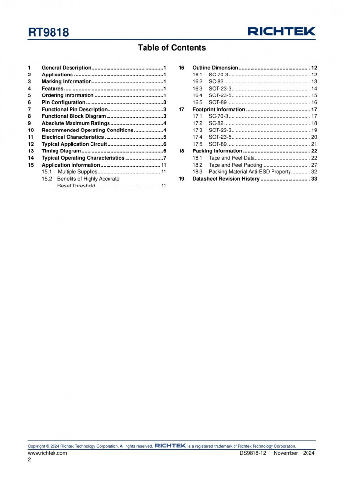 RT9818 datasheet page 2