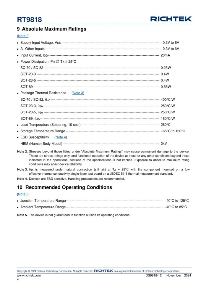 RT9818 datasheet page 4