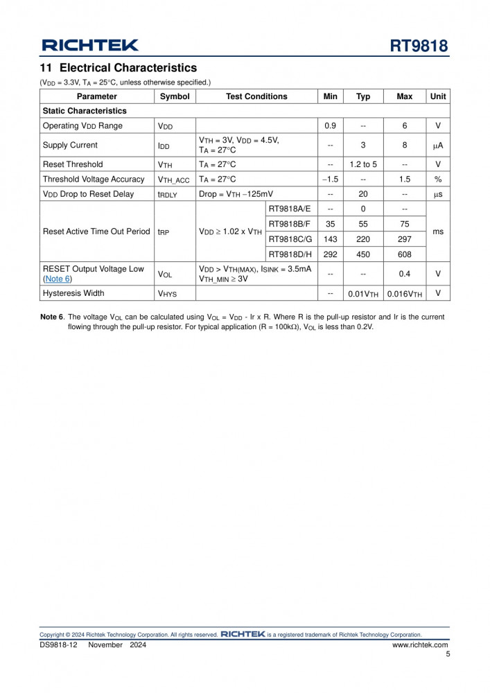 RT9818 datasheet page 5