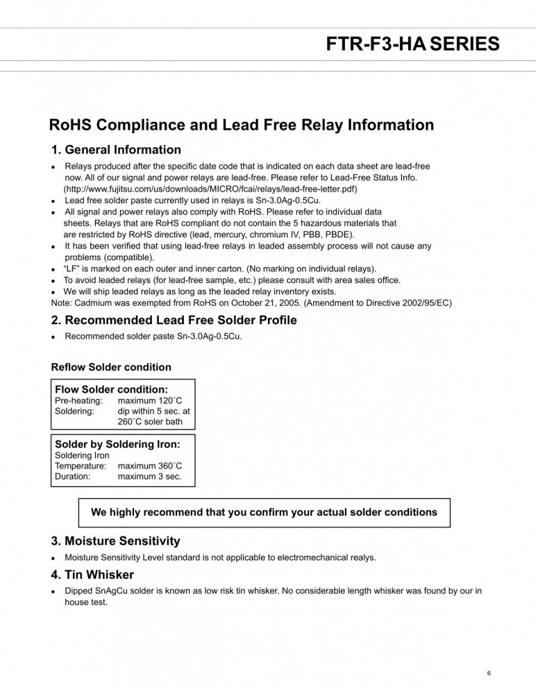 FTR-F3 datasheet page 6