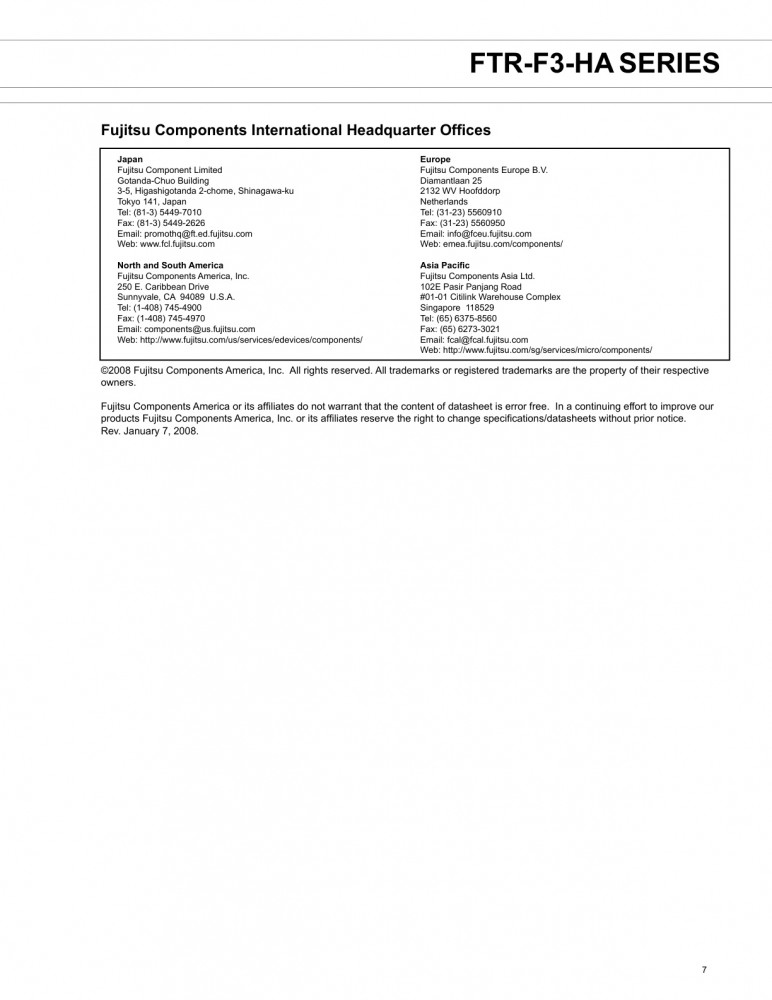 FTR-F3 datasheet page 7