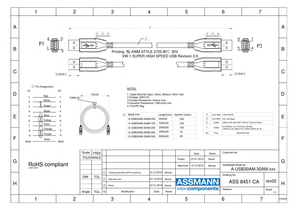 A-USB30AM-30AM-500 technical drawing preview