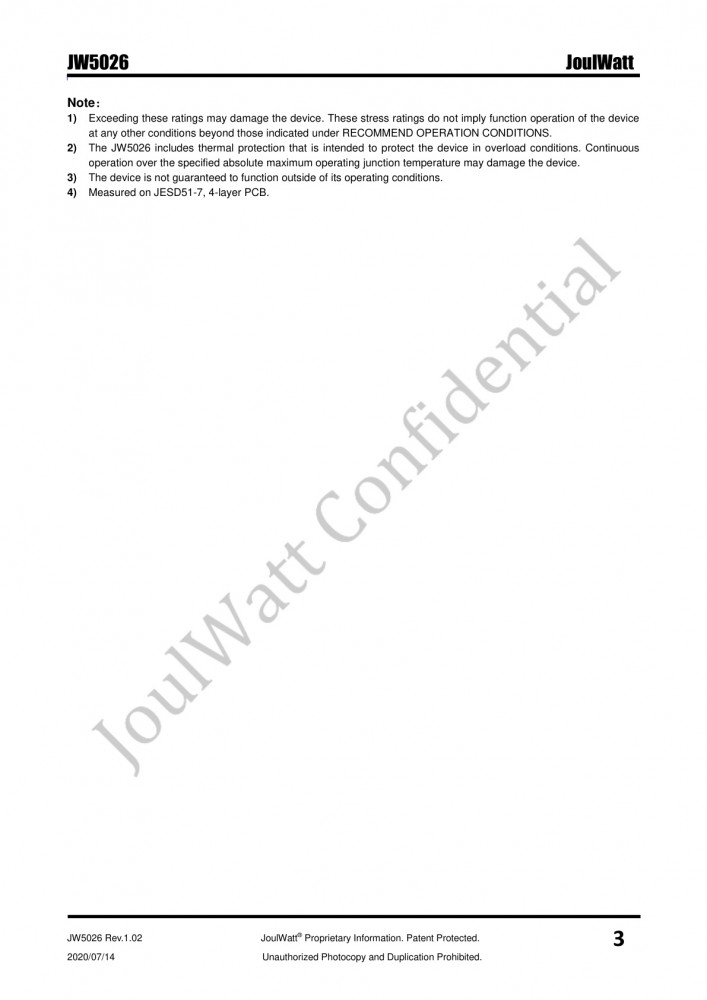 JW5026 datasheet page 3
