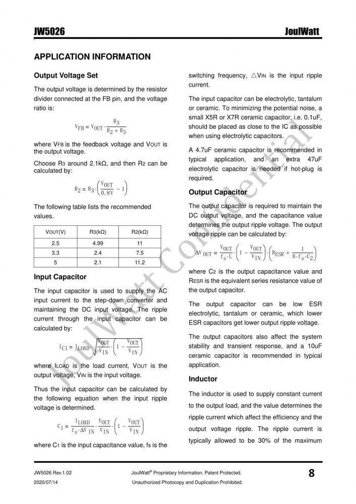 JW5026 datasheet page 8