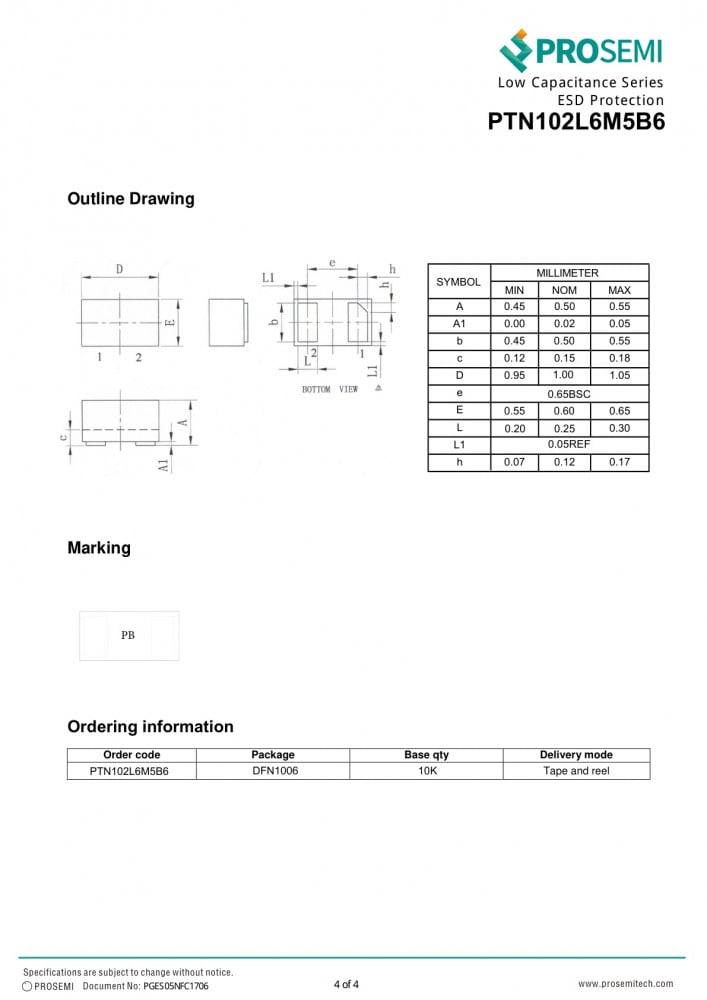 PTN102L6M5B6 datasheet page 4