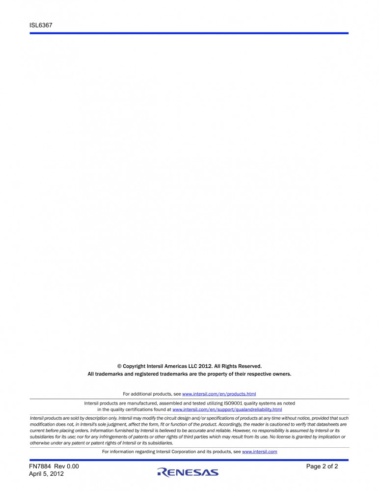 ISL6367CRZ-TK technical document page 2