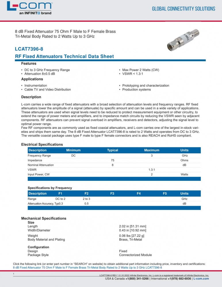 LCAT7396-8 datasheet page 1