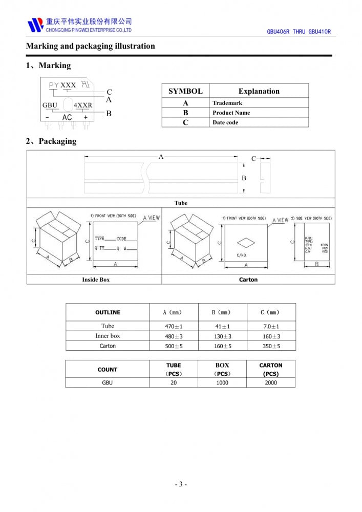GBU410R datasheet page 3
