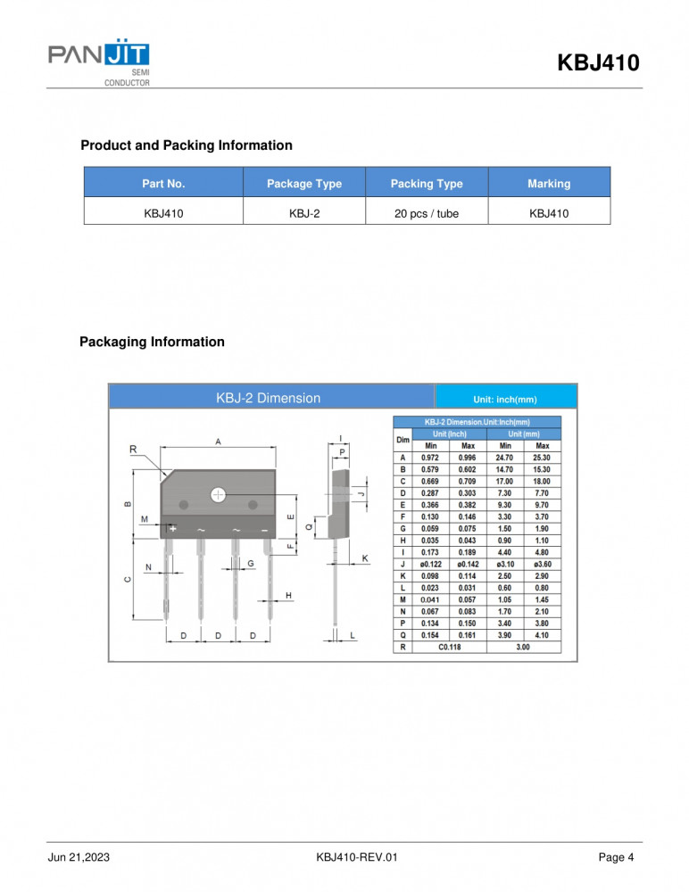 KBJ410 datasheet page 4