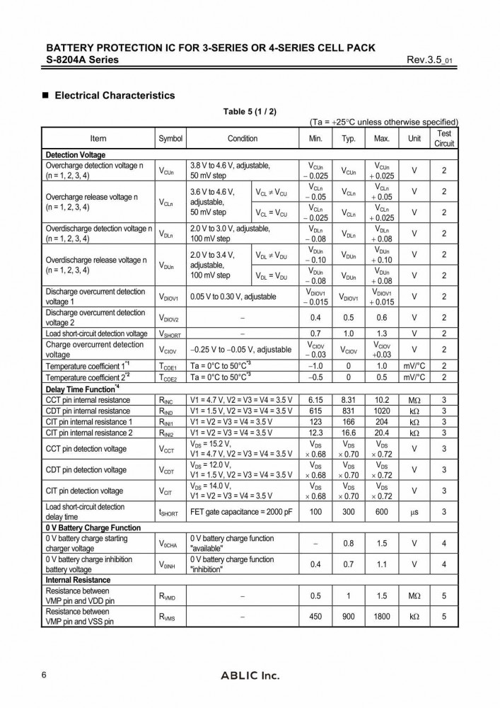 S-8204A datasheet page 6