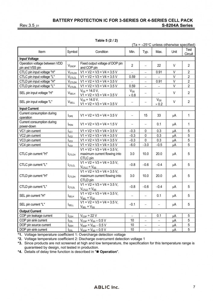 S-8204A datasheet page 7