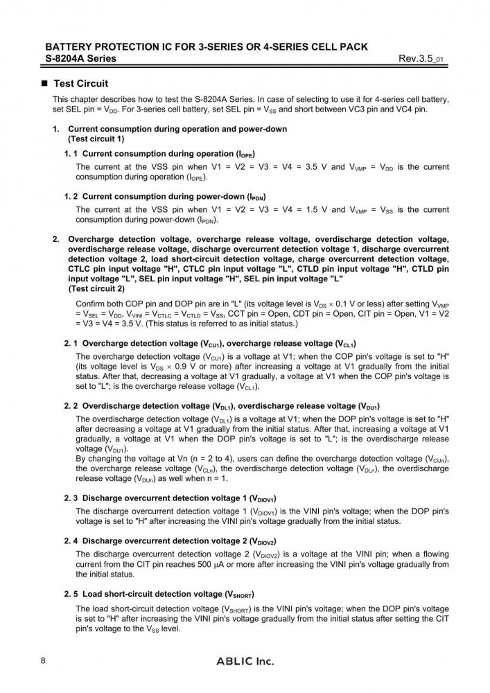 S-8204A datasheet page 8