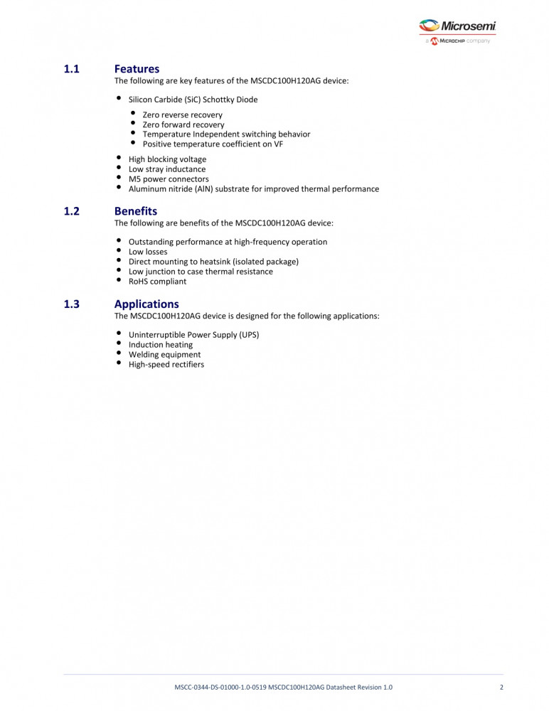 MSCDC100H120AG datasheet page 2