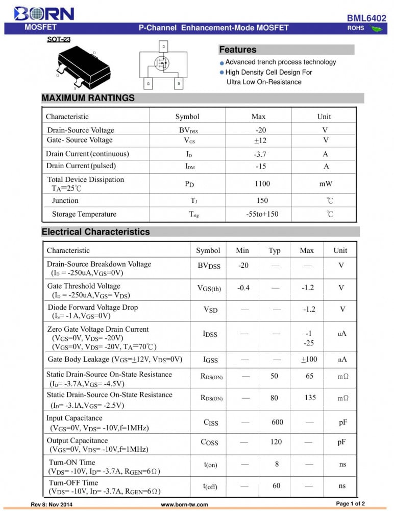 BML6402 datasheet page 1