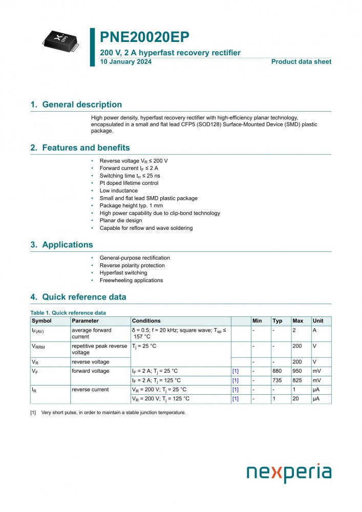 PNE20020EPX datasheet page 1