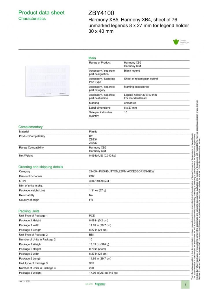 ZBY4100 technical document page 1