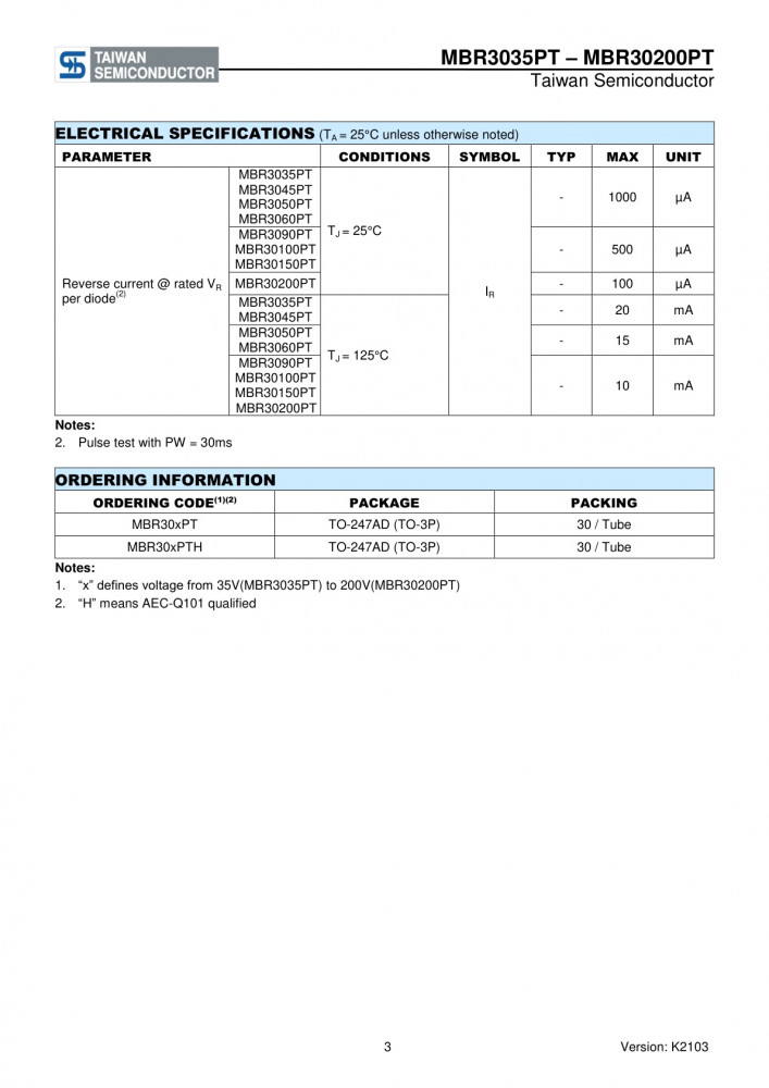 MBR3045PT datasheet page 3
