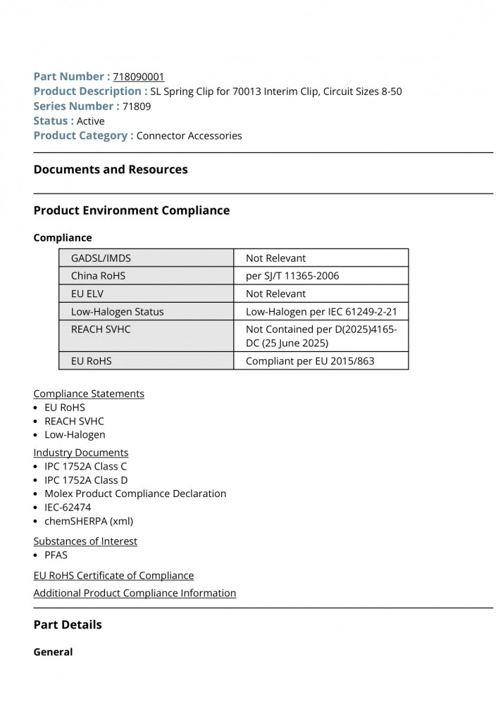 Molex 718090001 technical document image 1