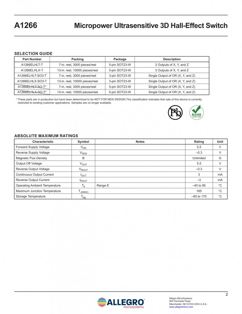 A1266 datasheet page 2