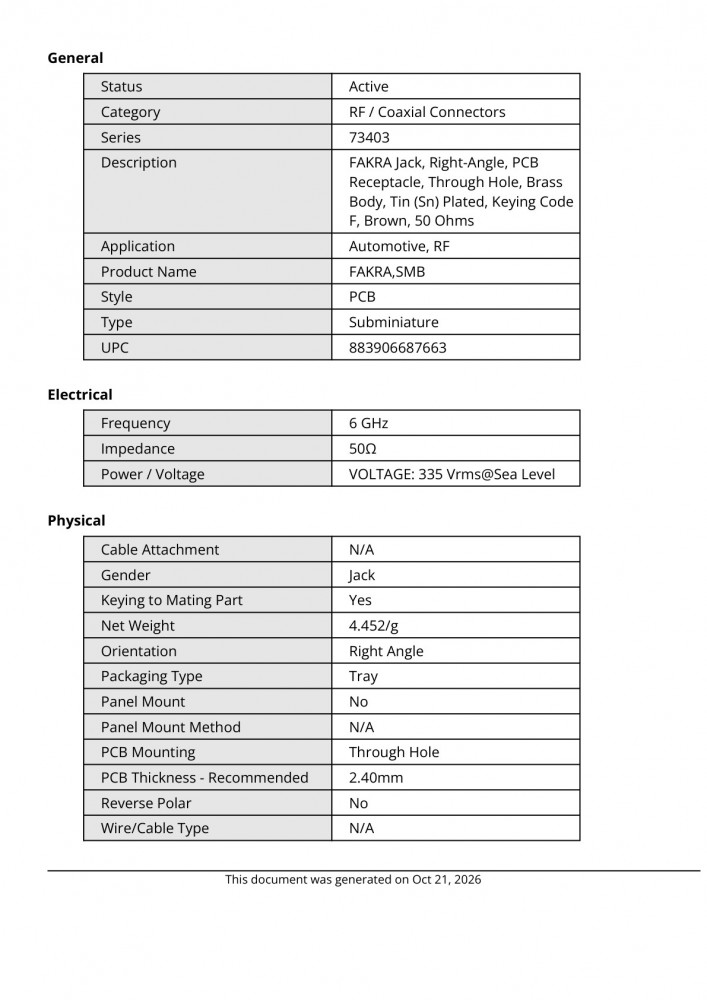 MOLEX 734035115 product document page 2