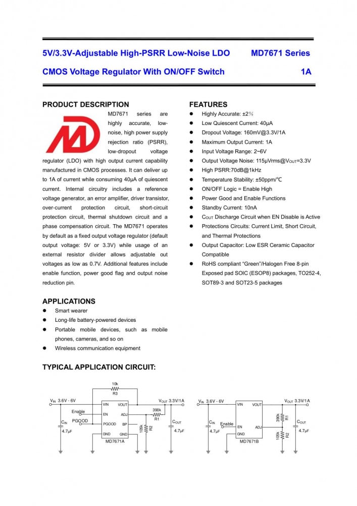 MD7671 datasheet page 1