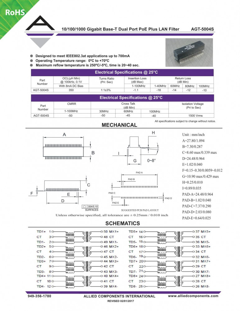 AGT-5004S manufacturer datasheet page