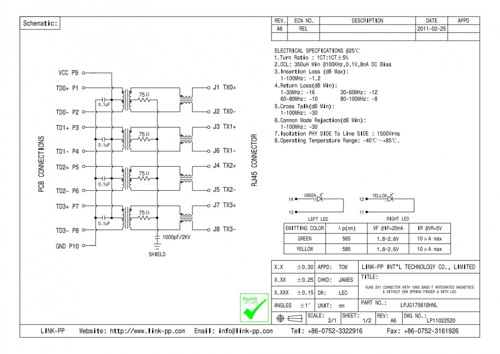 LPJG17561BHNL official drawing sheet 1