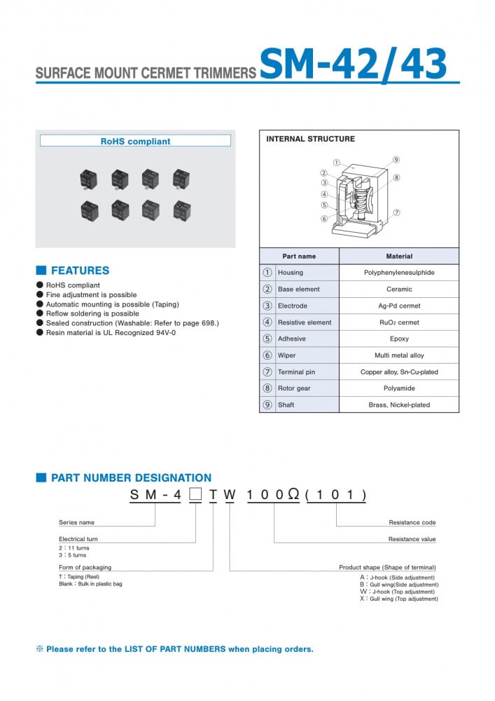 Nidec SM-42/43 datasheet page 1