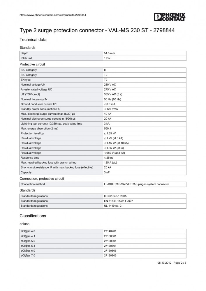 VAL-MS 230 ST technical document page 2