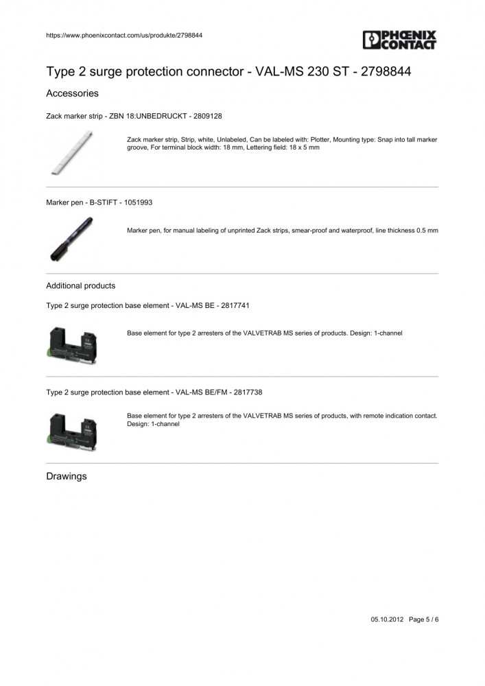 VAL-MS 230 ST technical document page 5
