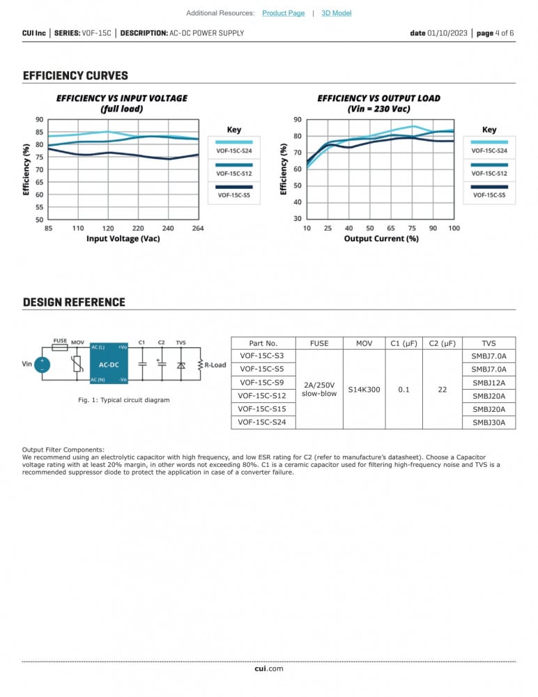 VOF-15C series datasheet page 4