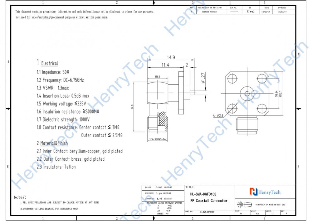 HL-SMA-KWFD103 technical document preview