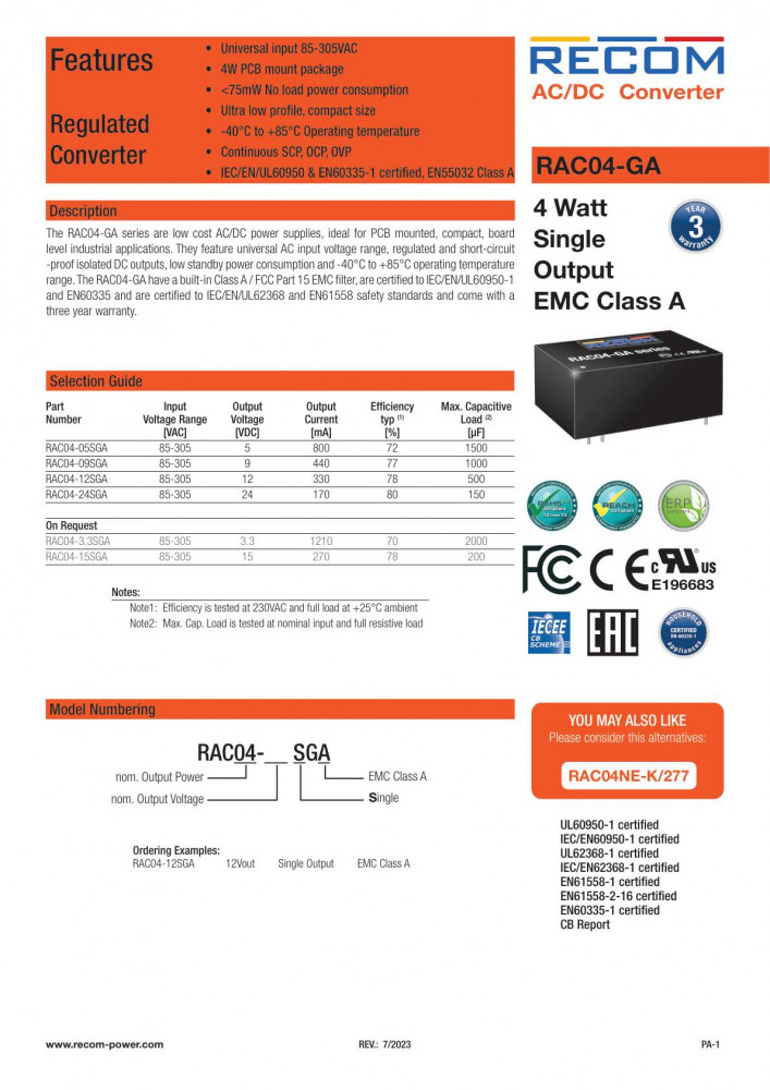 RAC04-12SGA technical document page 1