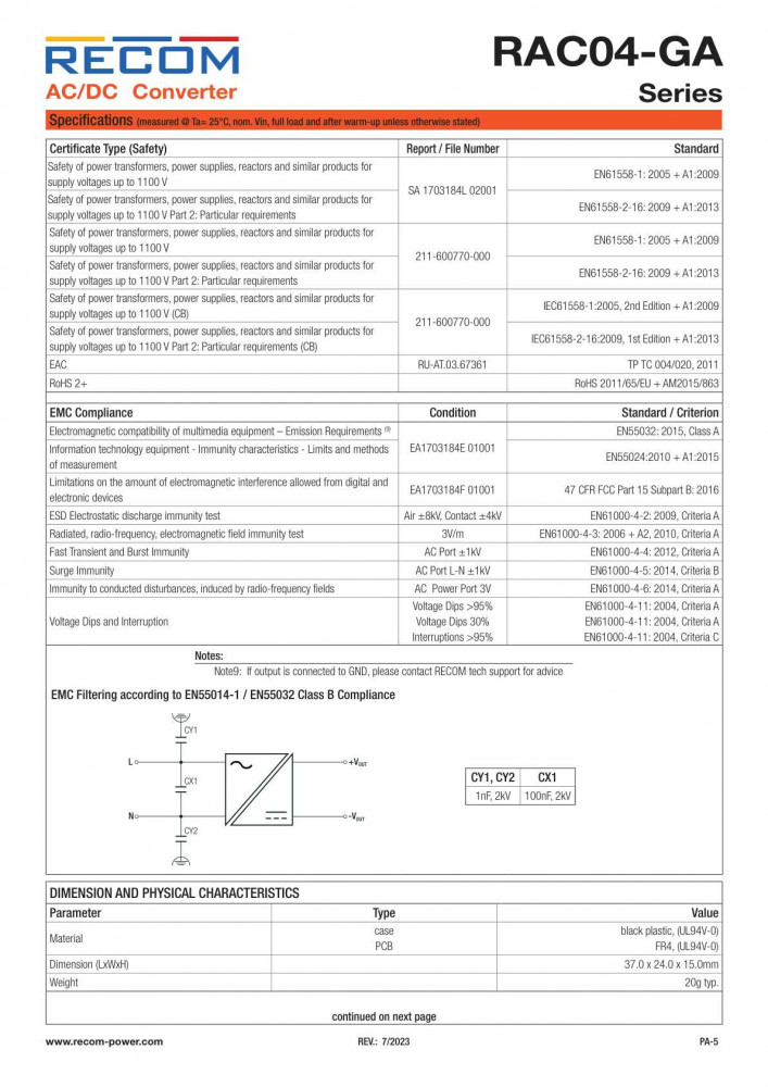 RAC04-12SGA technical document page 5
