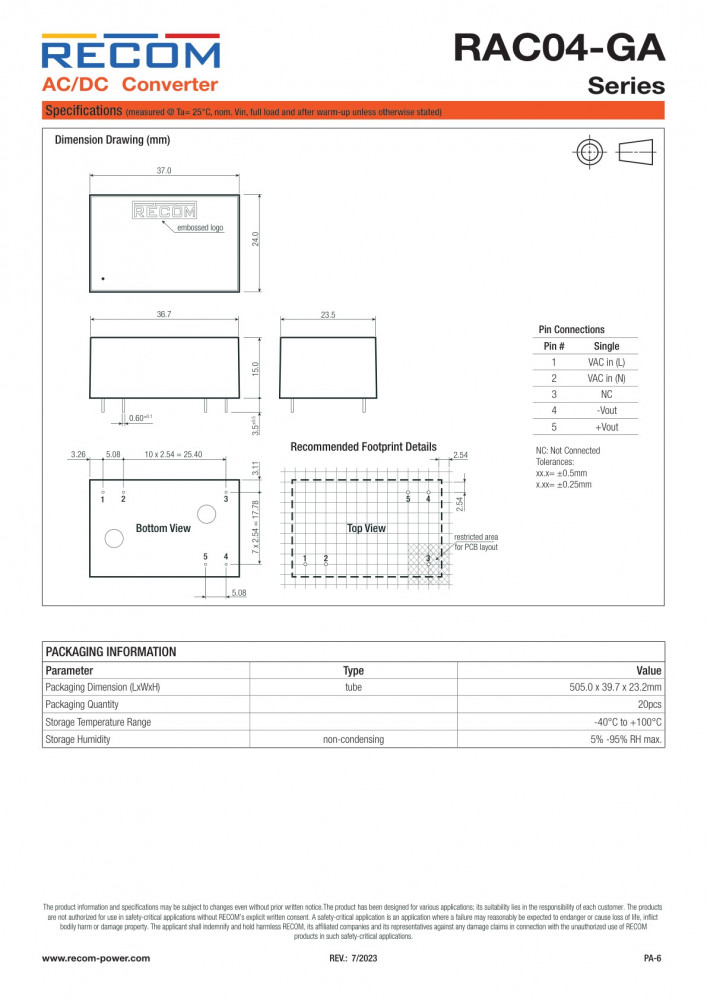 RAC04-12SGA technical document page 6