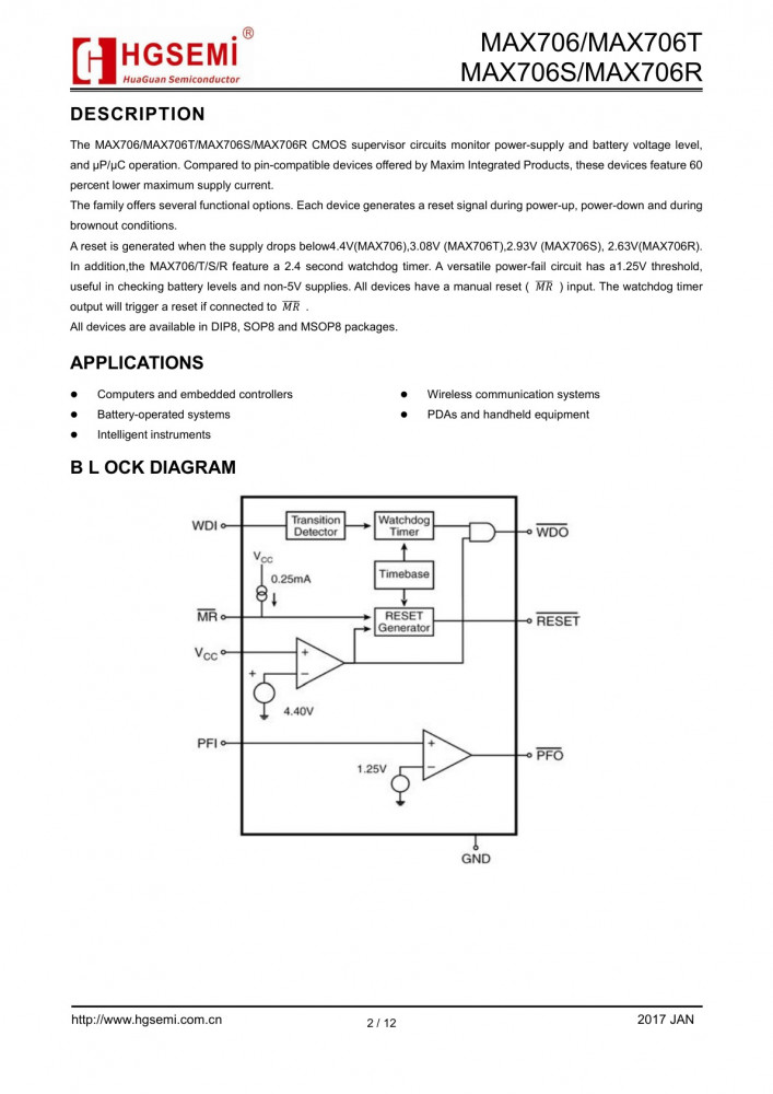 MAX706TM/TR datasheet page 2
