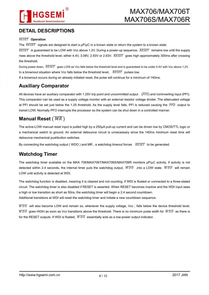 MAX706TM/TR datasheet page 6
