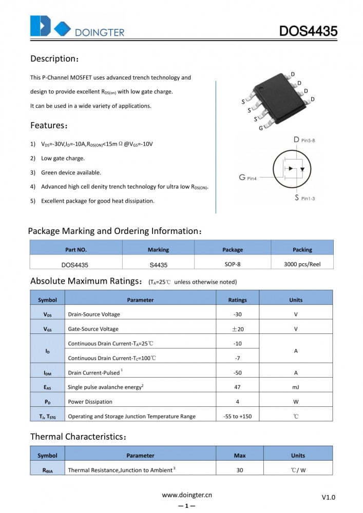 DOS4435 datasheet page 1