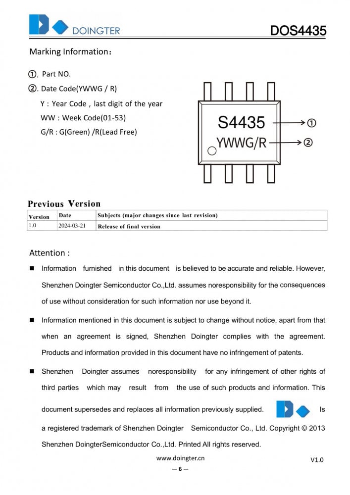 DOS4435 datasheet page 6