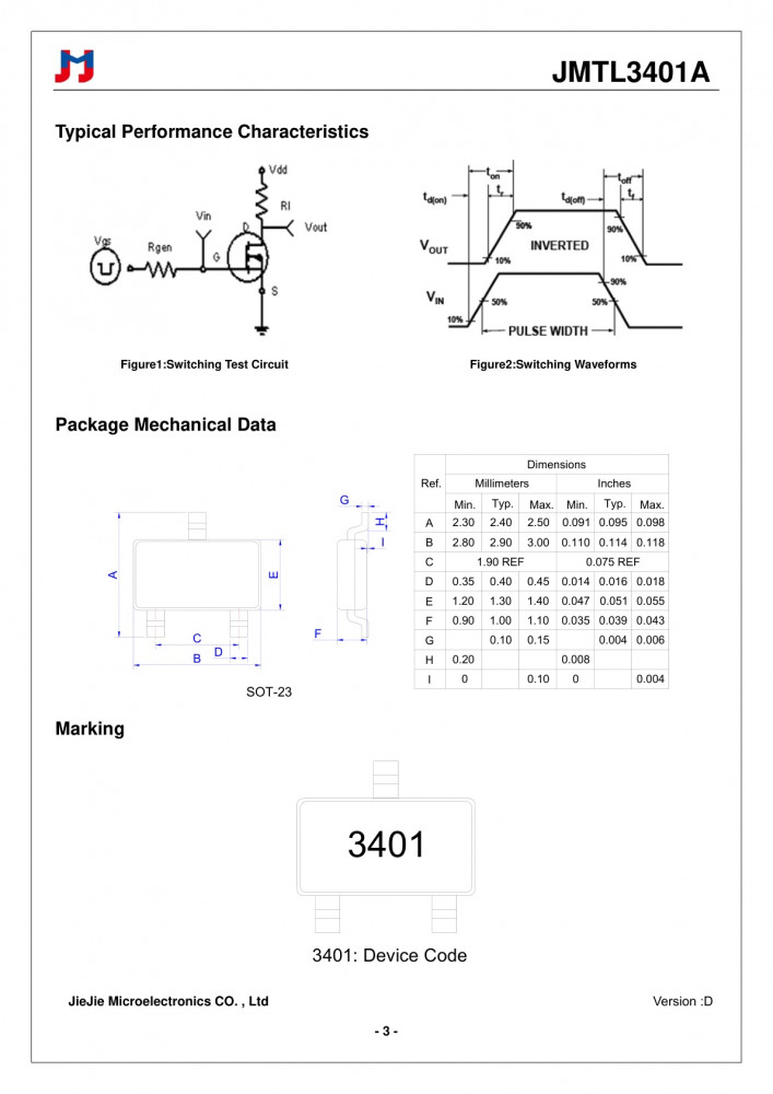 JMTL3401A datasheet page 3