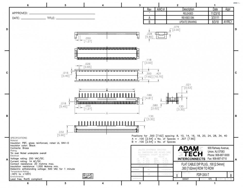 ADAM TECH FDP-316-T technical document page