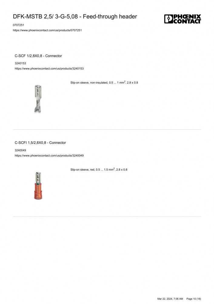 Phoenix Contact 0707251 technical document page 10