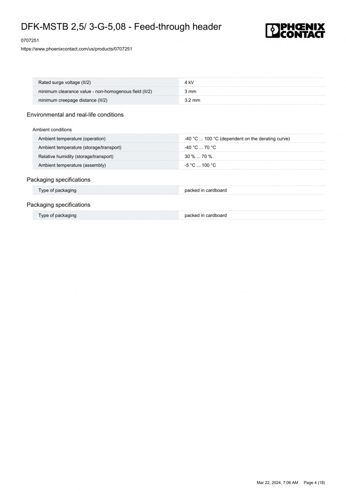 Phoenix Contact 0707251 technical document page 4